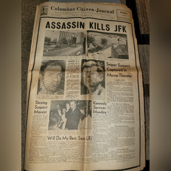 columbus newspaper | Other | Columbus Ohio Newspaper Vintage Jfk ...